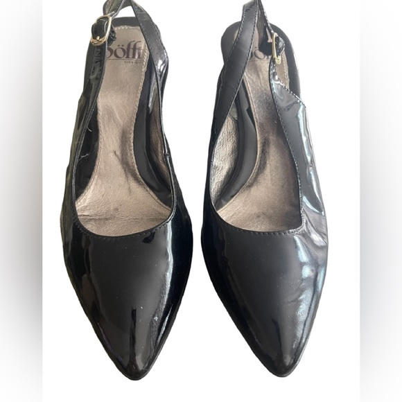 Sofft | Shoes | Womens Sofft Black Patent Leather Slingback Heels Shoes ...